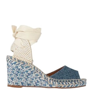 Chloé Wedge Espadrille Sandals With Tie Ankle Straps