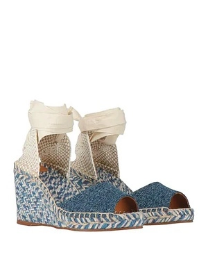 Chloé Wedge Espadrille Sandals With Tie Ankle Straps