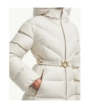 Moncler Brousse Diagonal-quilted Hooded Short Down Jacket