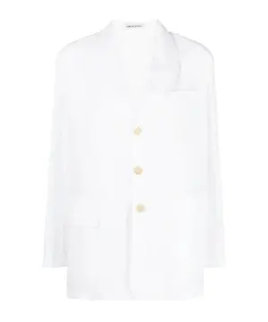 LOW CLASSIC Single-breasted Button Blazer - White