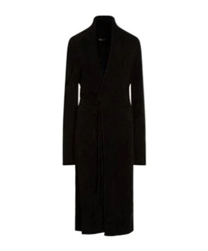 Balenciaga V-neck Long Sleeve Knit Dress - Black