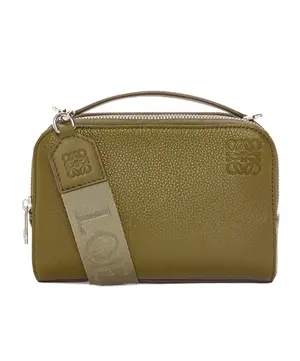 Loewe Mini Camera Crossbody Bag In Soft Grained Calfskin - Olive