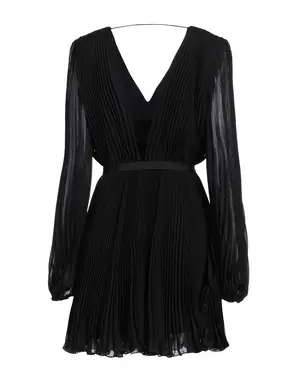 Max Mara Solid Color Long-sleeve Pleated Maxi Dress