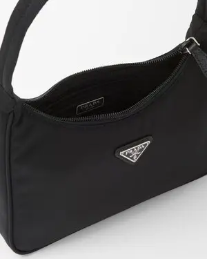 Prada Logo Details Shoulder Bag - Black