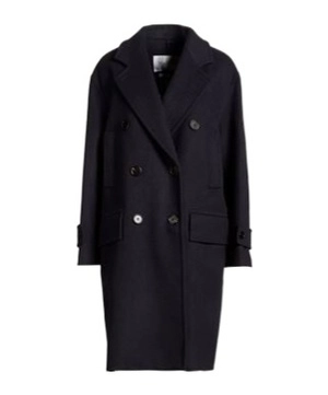 Max Mara Stylish Minimalist Double-breasted Coat - Black
