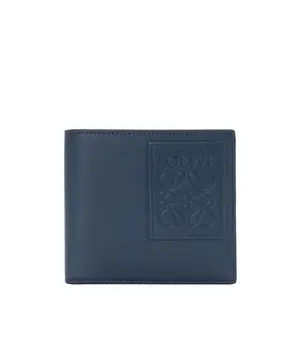 Loewe Bifold Coin Wallet In Satin Calfskin - Blue