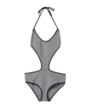 Miu Miu Technical Knit Swimsuit - Grey/blue