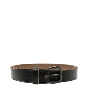 Yohji Yamamoto Logo-debossed Leather Belt - Black