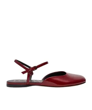 Loewe Square-toe Ballet Flat Sandals - Deep Red