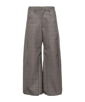 DOUBLET Robot Wool Wide-leg Casual Pants - Gray