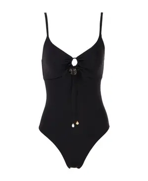 Tory Burch Ruched Cut-out One-piece Swimsuit - Black