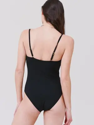Tory Burch Ruched Cut-out One-piece Swimsuit