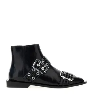 GANNI Eyelet Buckle Ankle Boots