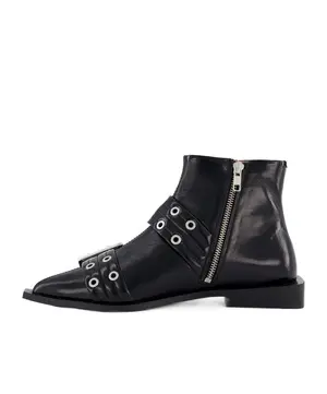 GANNI Eyelet Buckle Ankle Boots