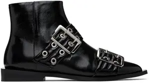 GANNI Eyelet Buckle Ankle Boots