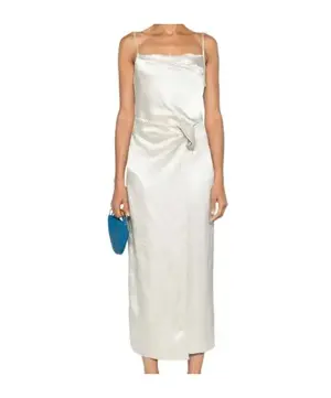 Nanushka Ruched Satin Midi Dress