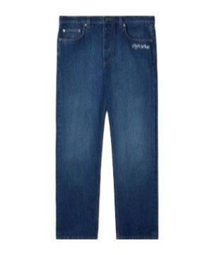 Off-White Logo Embroidered Tapered-leg Jeans