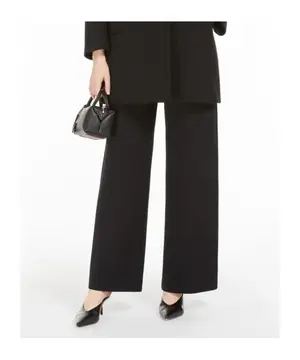 Max Mara High Waist Straight Leg Trousers - Black