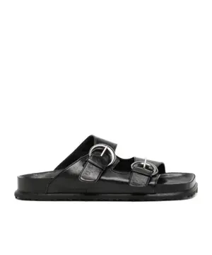 MARINE SERRE Embossed Buckle Slippers