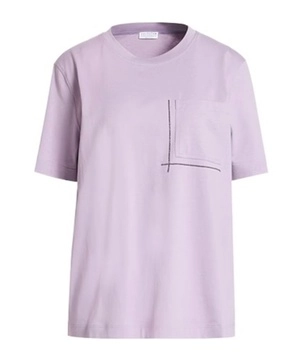 Brunello Cucinelli Solid Crew Neck T-shirt - Purple