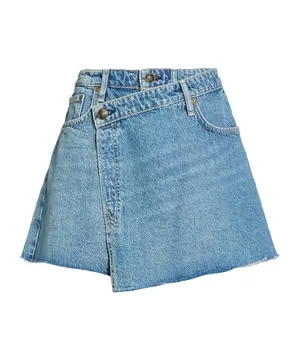 Rag & Bone Medium Wash Asymmetrical Denim Skirt