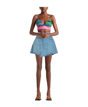Rag & Bone Medium Wash Asymmetrical Denim Skirt