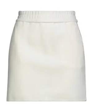 Max Mara Solid-color Flannel A-line Skirt - White