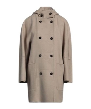 Max Mara Minimalist Double-breasted Long-sleeve Hooded Coat - Nude