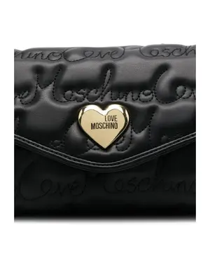 Moschino Logo-paque Leather Shoulder Bag