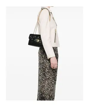 Moschino Logo-paque Leather Shoulder Bag