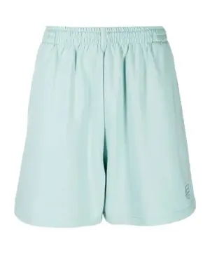 Balenciaga Logo-embroidered Track Shorts - Blue