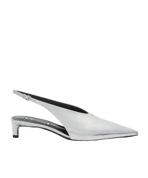 JIL SANDER Pointed Toe Slingback Pumps - Sky Grey