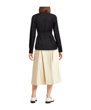 Max Mara Long-sleeve Shirt With Belt Detail - Black