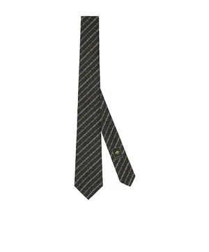 Gucci Horsebit Silk Jacquard Tie - Black