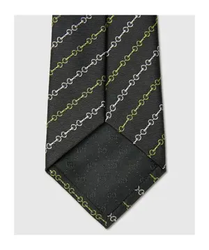 Gucci Horsebit Silk Jacquard Tie