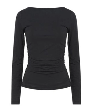 Rag & Bone Solid Color Long Sleeve Top - Black