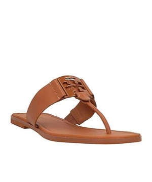 Tory Burch Leather Thong Sandals With Logo Detail