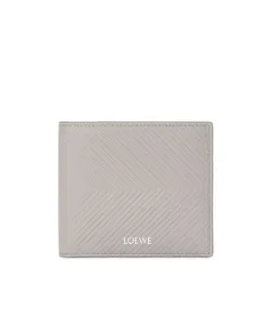 Loewe Bifold Wallet In Textured Classic Calfskin - Gray