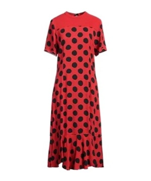 Marni Polka Dot Flared Midi Dress - Red