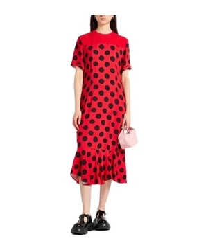 Marni Polka Dot Flared Midi Dress