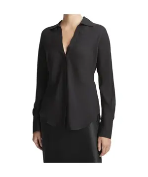 Vince Satin Bias Dolman Sleeved Buttoned Shirt
