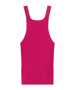 Helmut Lang Ribbed Knit Tank Top With Side Slits