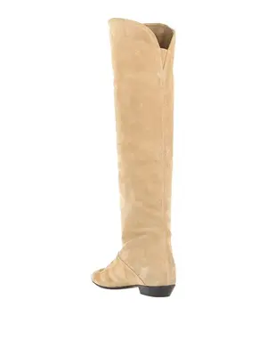 Isabel Marant Étoile Solid Pointed-toe Flat Leather Boots