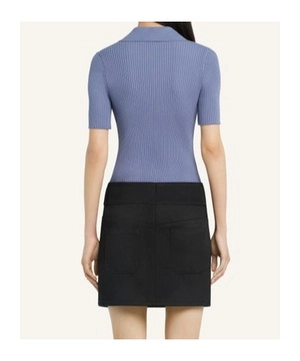 COURREGES Ribbed Polo Top With Ac Logo