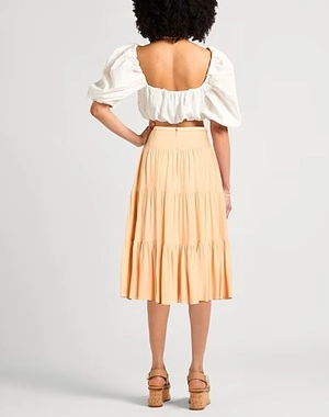 Chloé Pleated Chiffon Midi Skirt