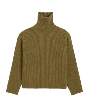 AMI Paris Funnel-neck Wool Sweater - Bronze