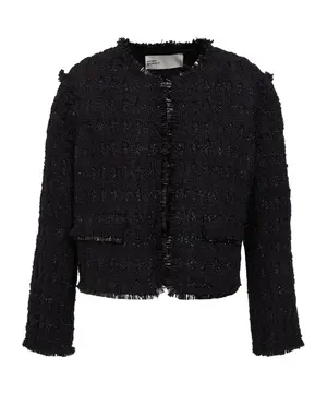 Tory Burch Single-breasted Tweed Blazer - Black