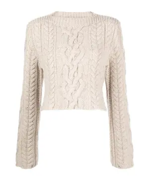 LOW CLASSIC Chunky-knit Wool Blend Jumper - Nude