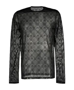 MARINE SERRE Moonogram-pattern Long-sleeve T-shirt