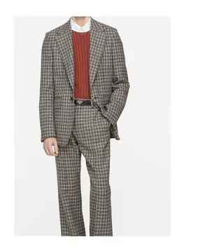 Acne Studios Checked Wool Blazer - Gray